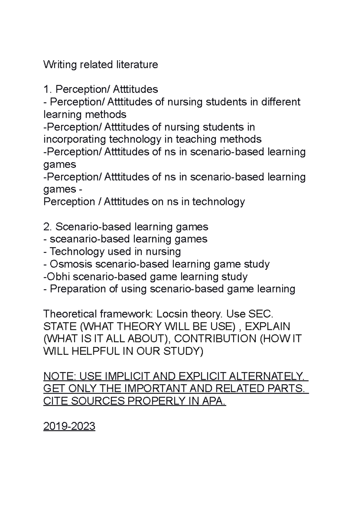 Writing-related-literature - Writing related literature Perception ...