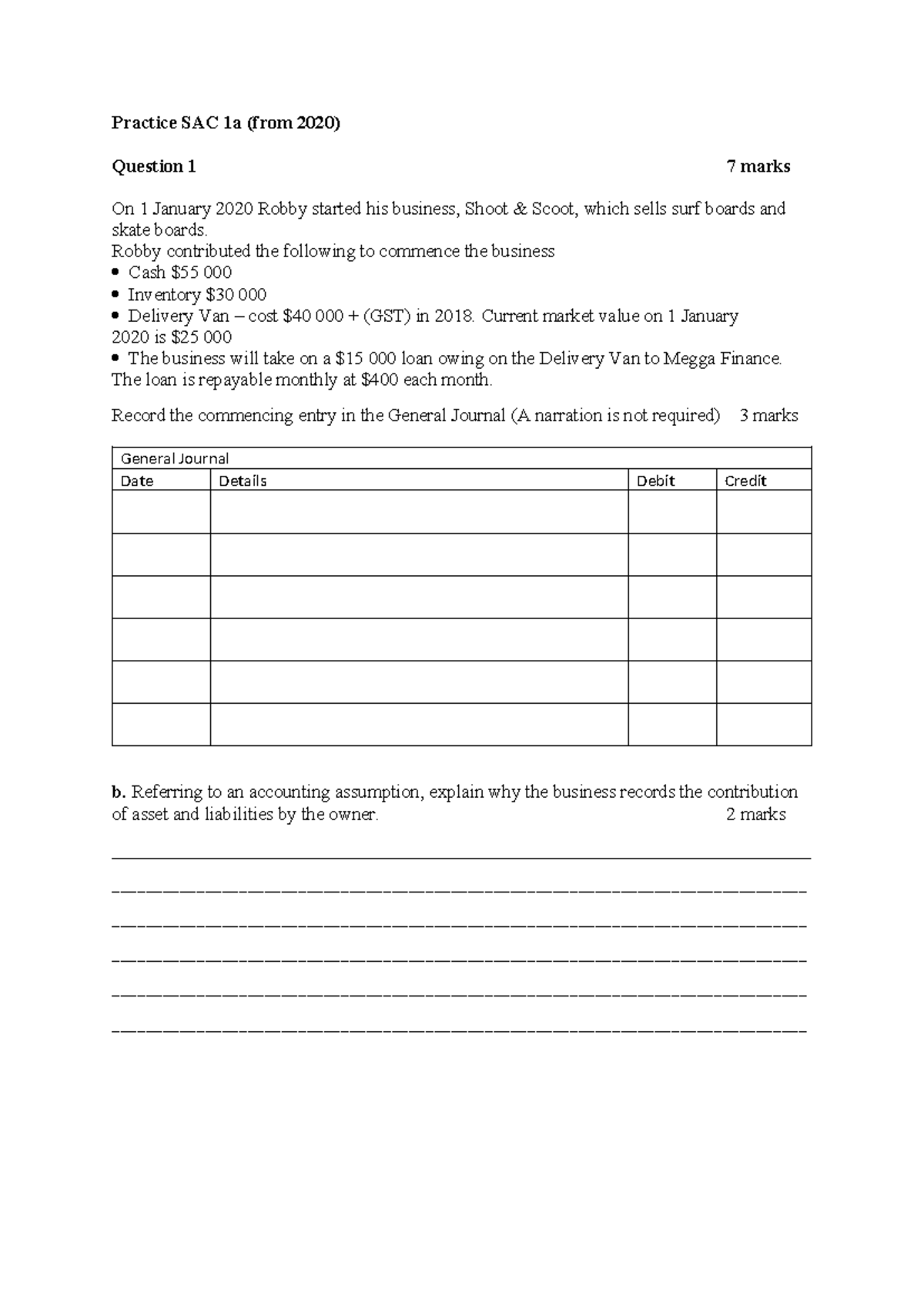 2021 Week 5 Practice SAC 1a Questions from 2020 - Practice SAC 1a (from ...
