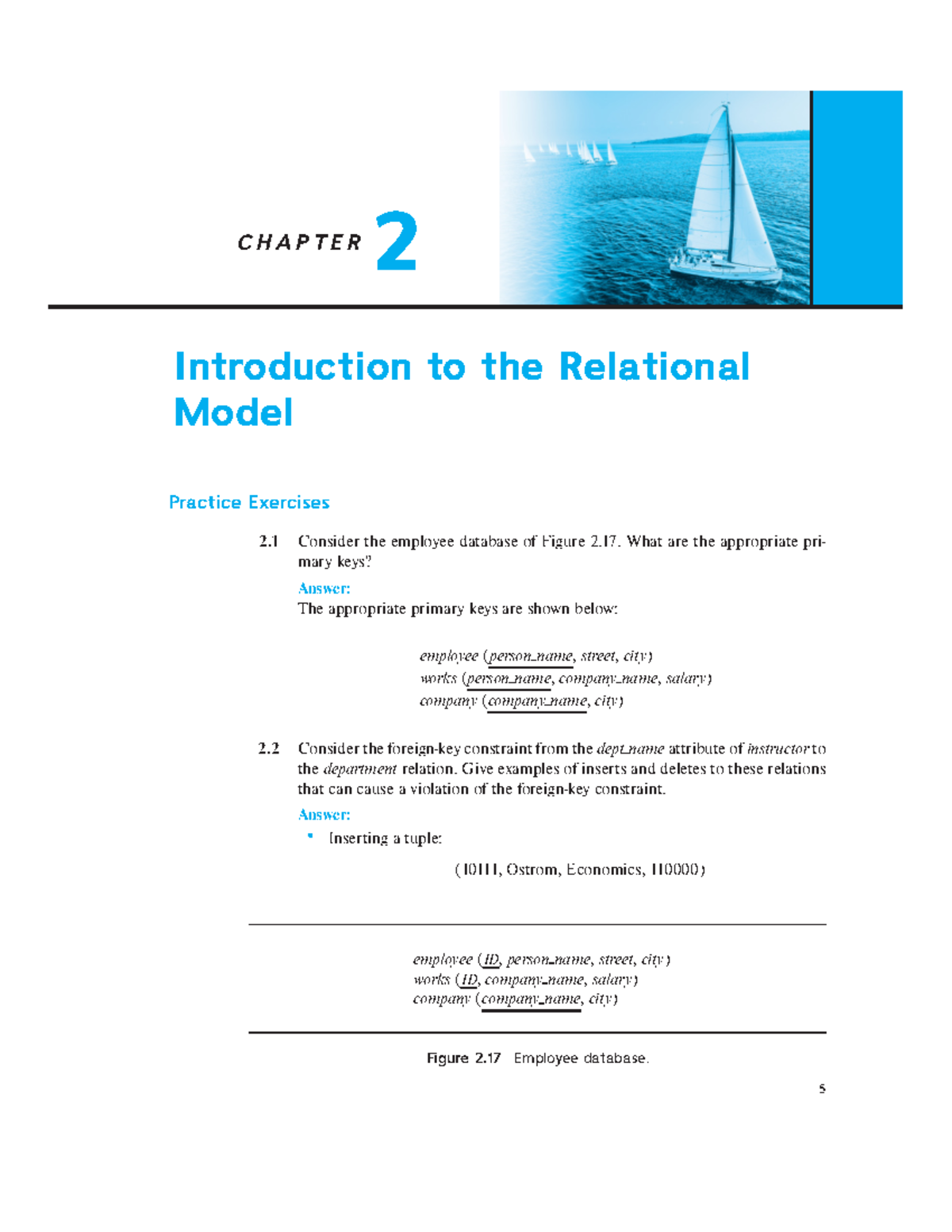 2 - DBMS - 2 - C H A P T E R 2 Introdu tion to the Relational Model Pra ...