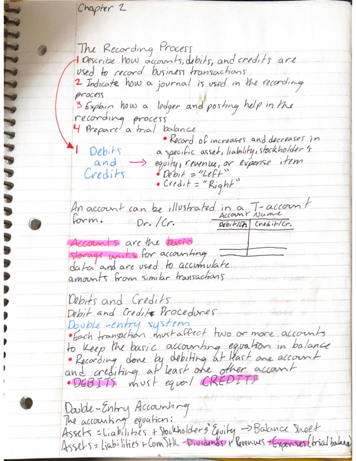 Accounting Cha 2 - Chapter two notes - BUS-201 - COC - Studocu
