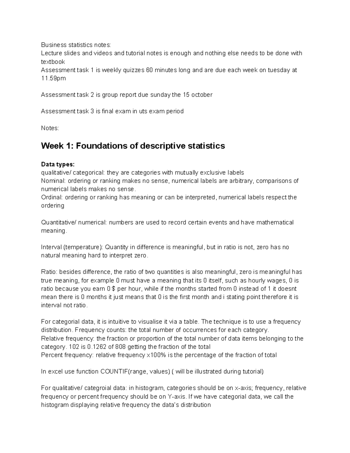 1 BS - thn - Business statistics notes: Lecture slides and videos and ...