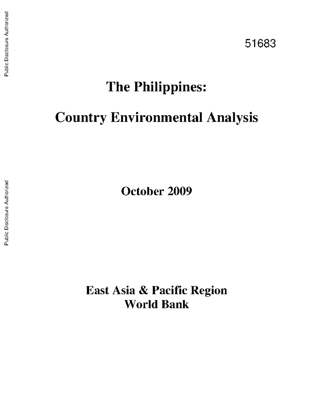 Country Environmental Analysis 2009 - 51683 The Philippines: Country ...