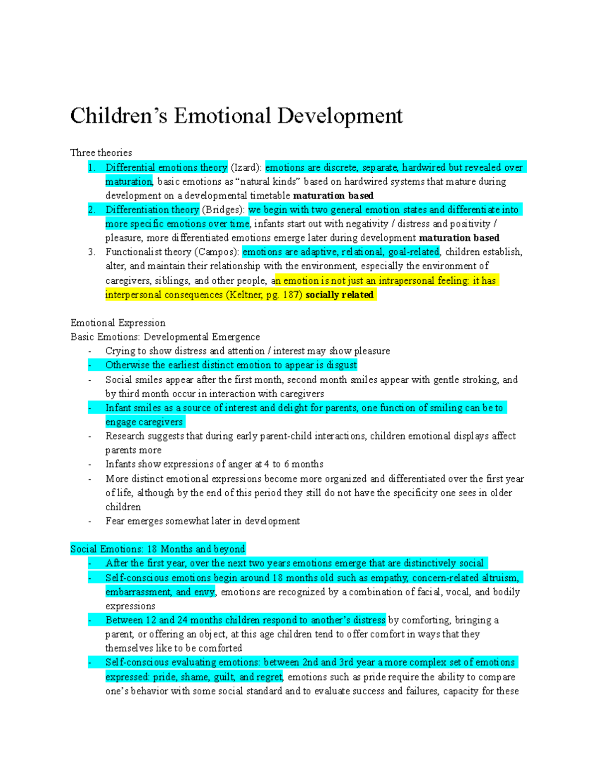PSY 416 Part 3 - Lecture notes Child development, chapter 10, 11, 12 ...