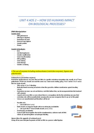 VCE Biology Units 3/4 Study Design Checklist 2022-2026 - Studocu
