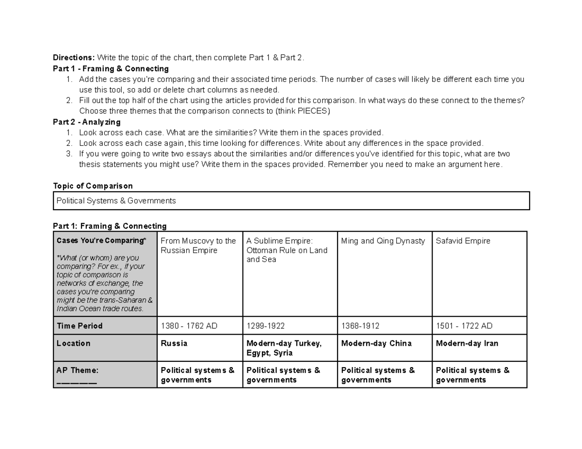- Comparison Tool - Google Docs - Directions: Write the topic of the ...