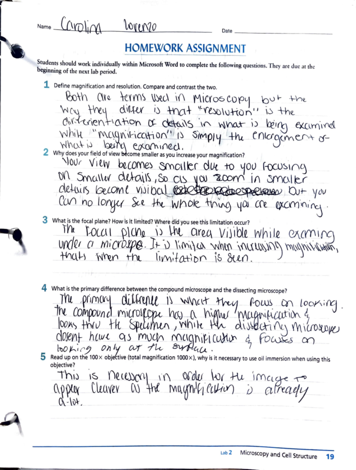 Scan Sep 19, 2023 - Homework - Name Crwo\im Date _ ___ ____ _ HOMEWORK ...