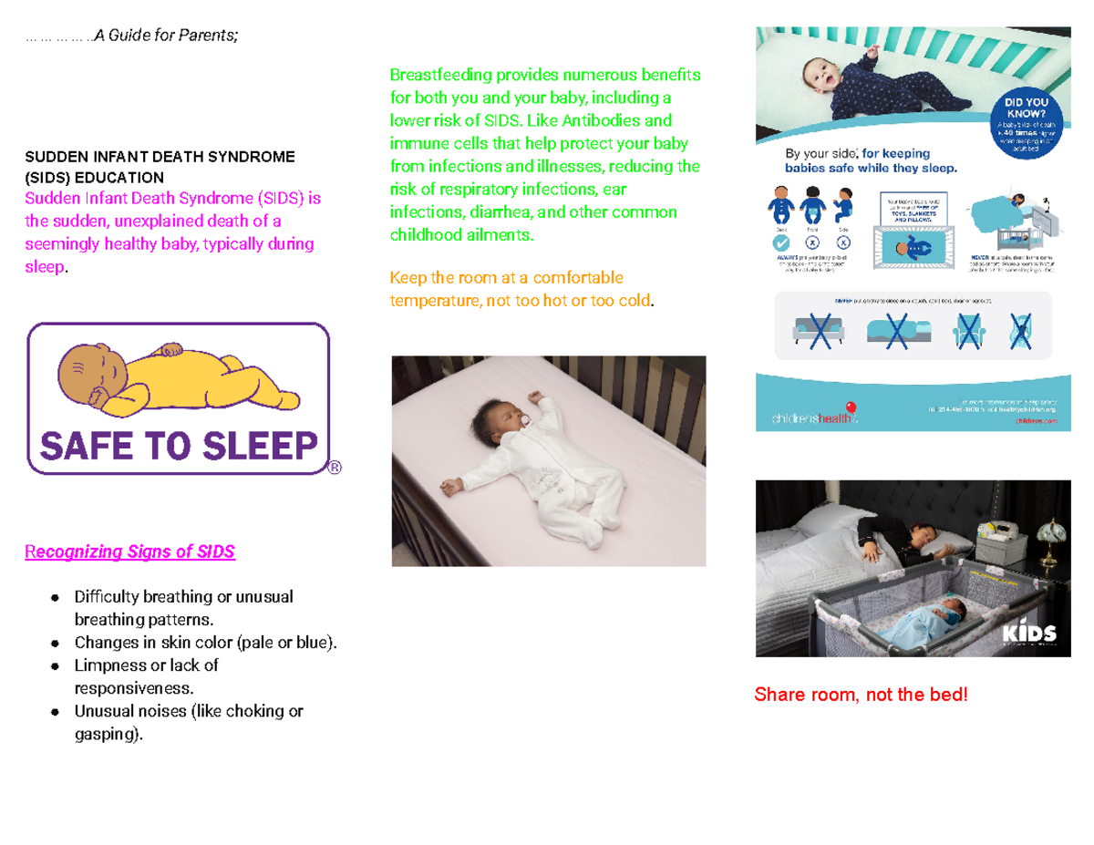 Sudden Infant Death Syndrome (SIDS) Education - ............. Guide for ...
