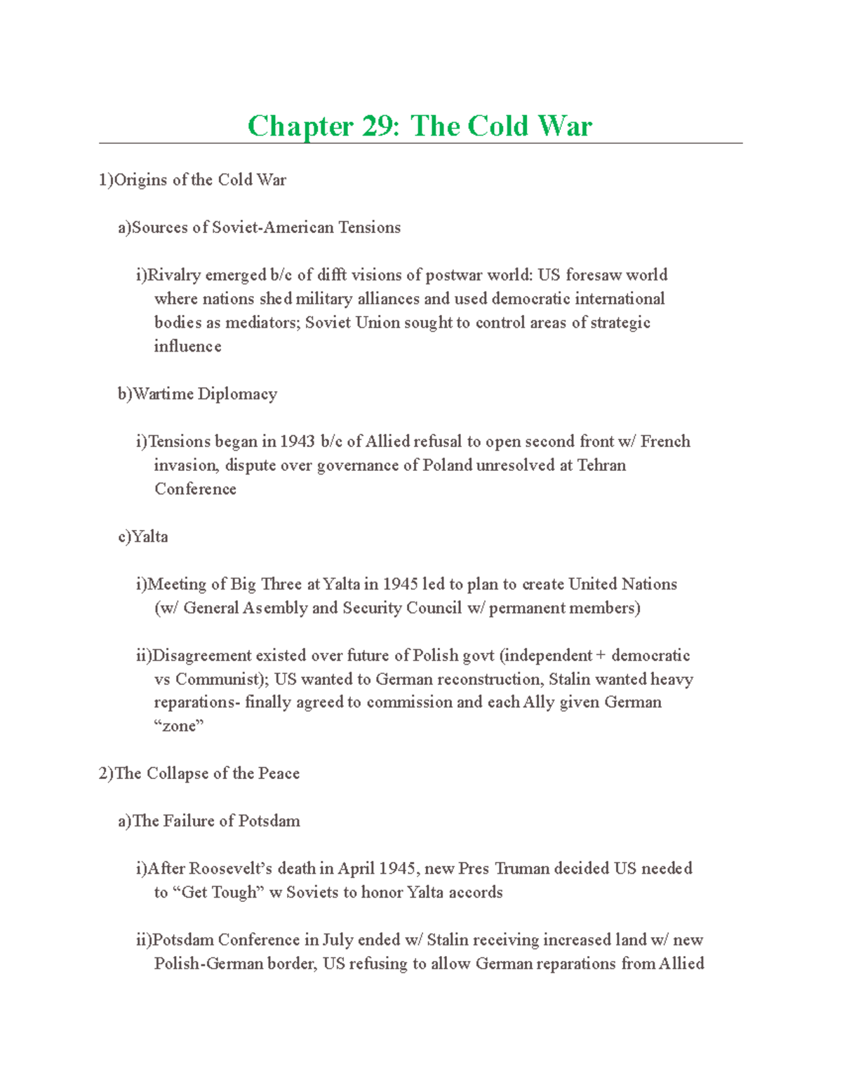 Soviet-American Tensions - Chapter 29: The Cold War 1)Origins of the ...