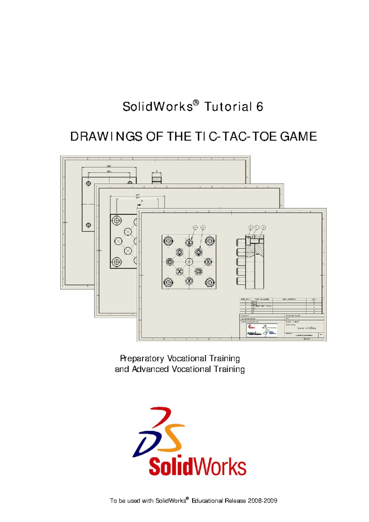 Solidworks tutorial 06 tictactoegame drawings english 08 lr - SolidW ...