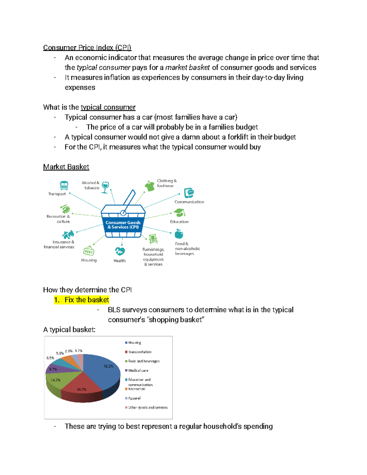 Macroeconomics Lecture Five (02 07 2023) - Consumer Price Index (CPI ...