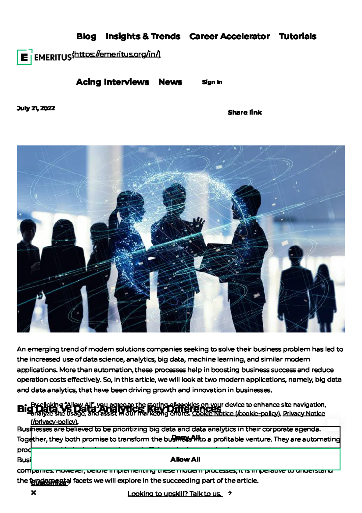 Big Data Vs Data Analytics Key Differences Data Science Emeritus India - DATA ANALYTICS - Studocu