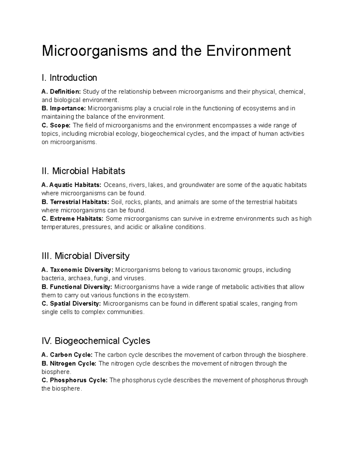 Microbiology (BIO-2010 ) Lecture 27 - Microorganisms and the ...