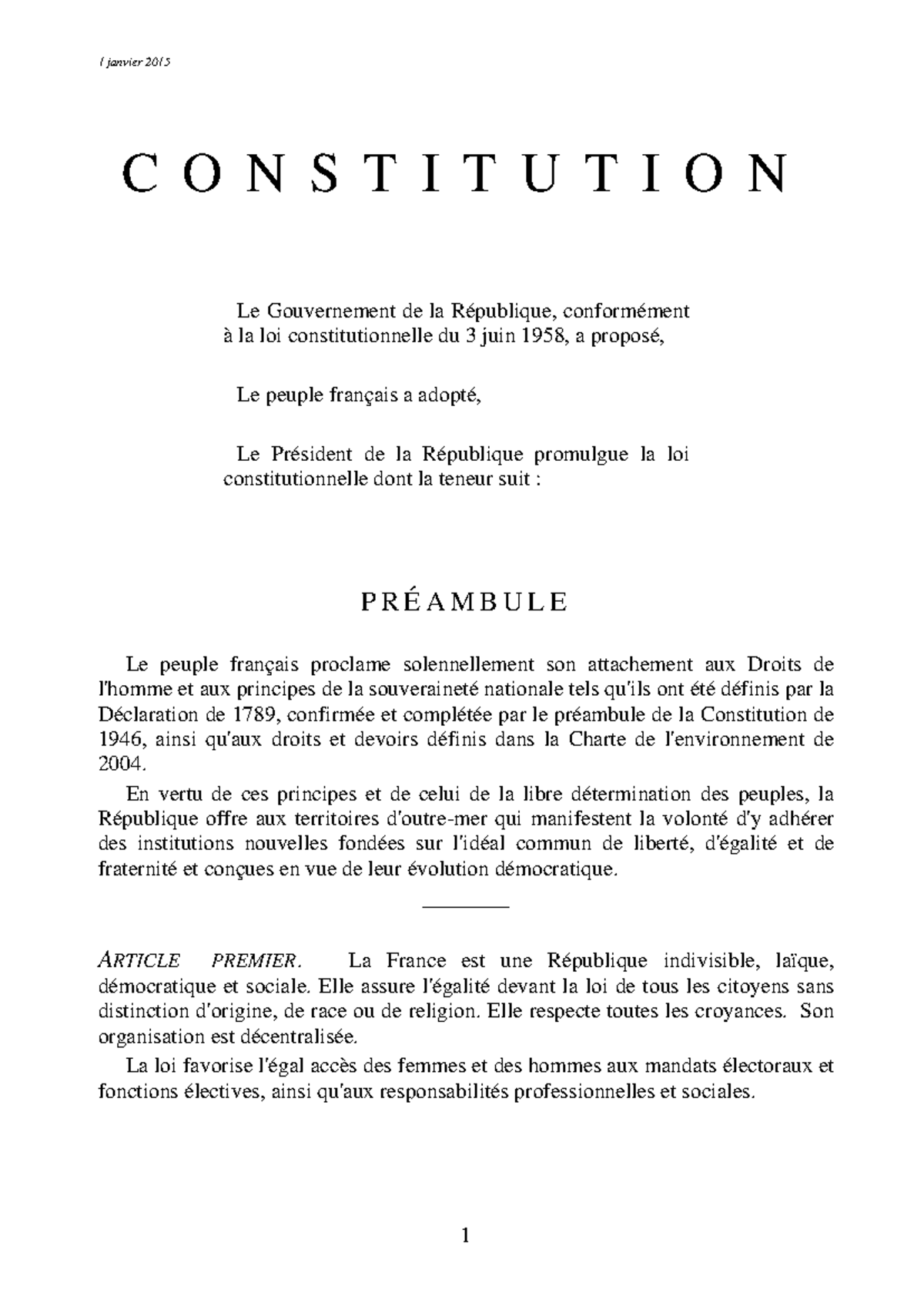 La constituion - sisisisi - C O N S T I T U T I O N Le Gouvernement de ...