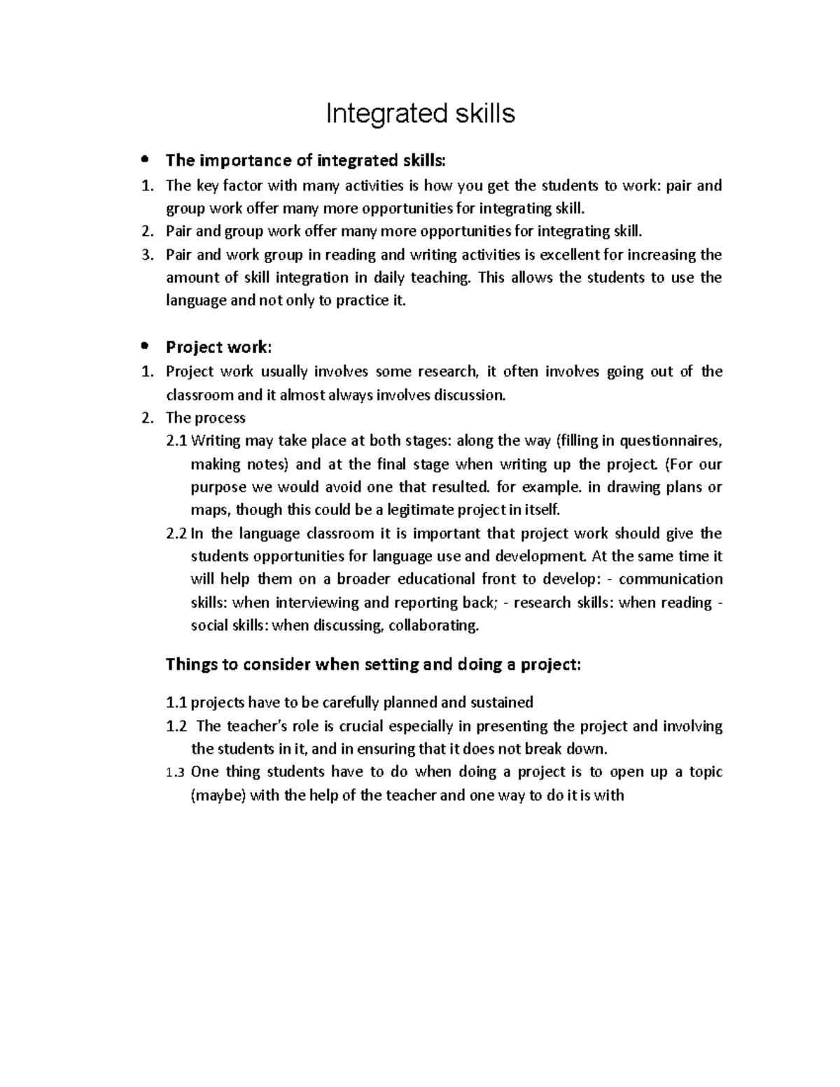 Integrated skills - estrategias - Integrated skills The importance of ...