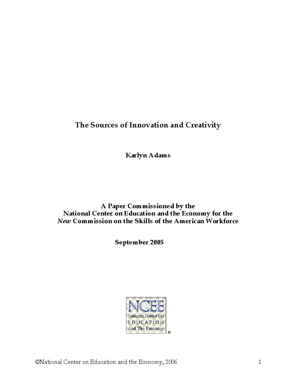 Innov Creativity - The Sources of Innovation and Creativity Karlyn ...