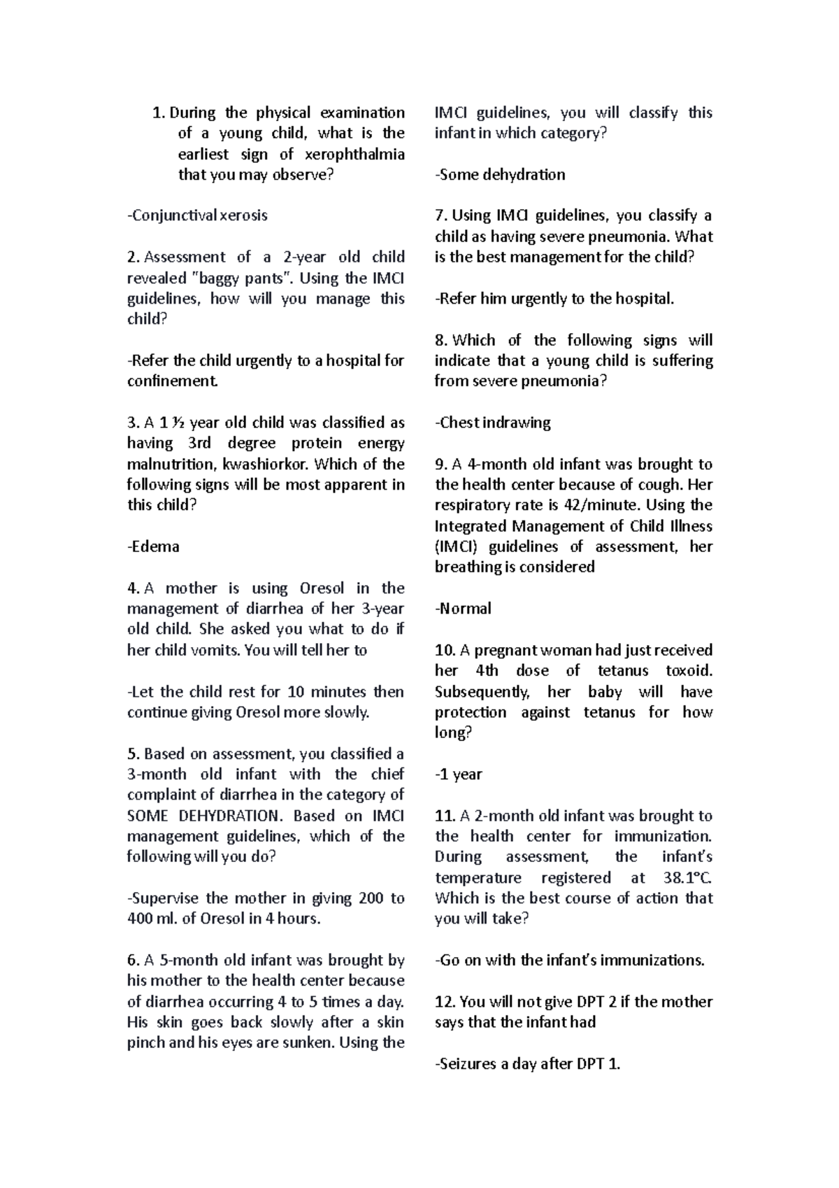 Community Health Nursing - During the physical examination of a young ...