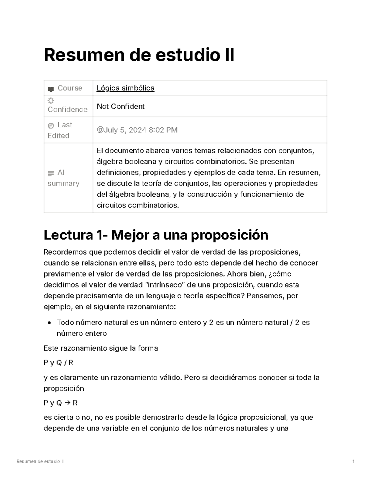 Resumen de estudio - Se presentan definiciones, propiedades y ejemplos ...