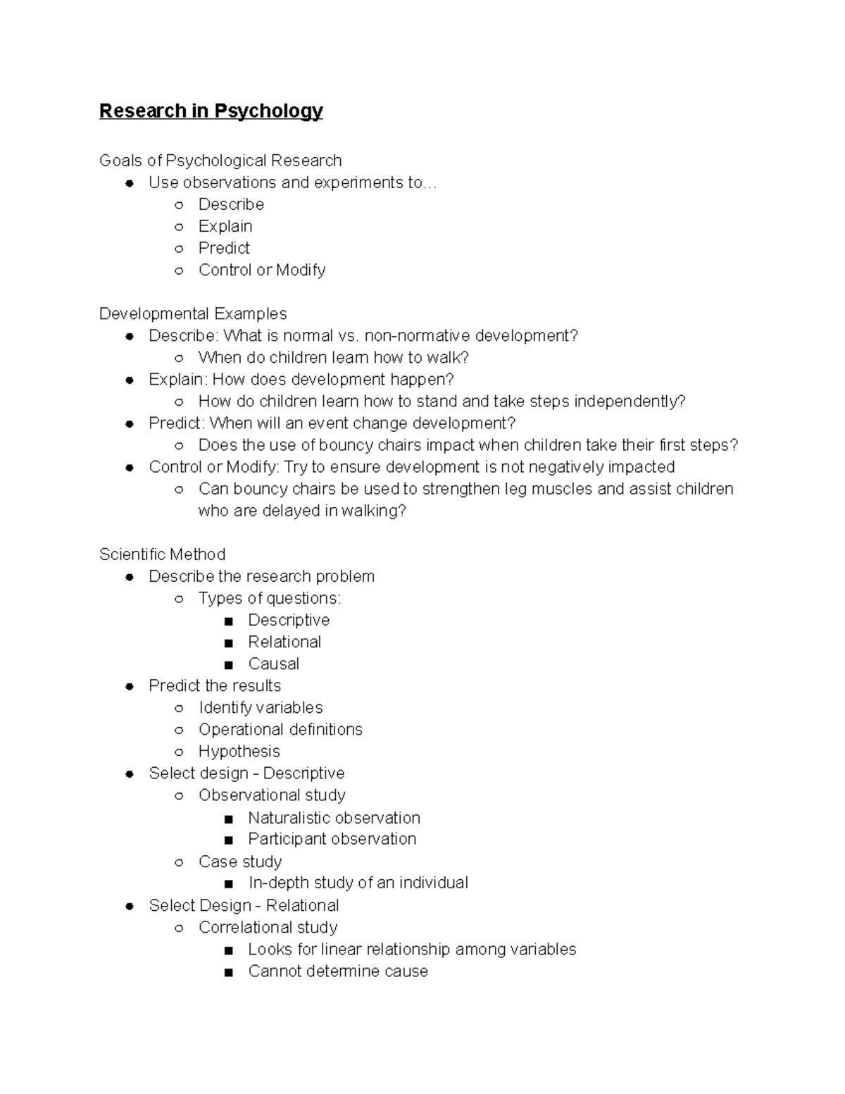 Lifespan Psych Ch. 2 - Dr. Hamilton - Research in Psychology Goals of ...