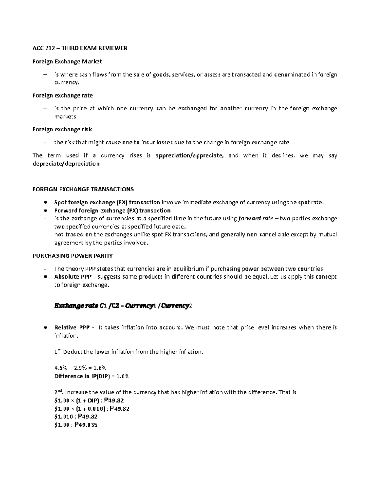 Finmar reviewer - Summary of the Financial Market lessons including ...