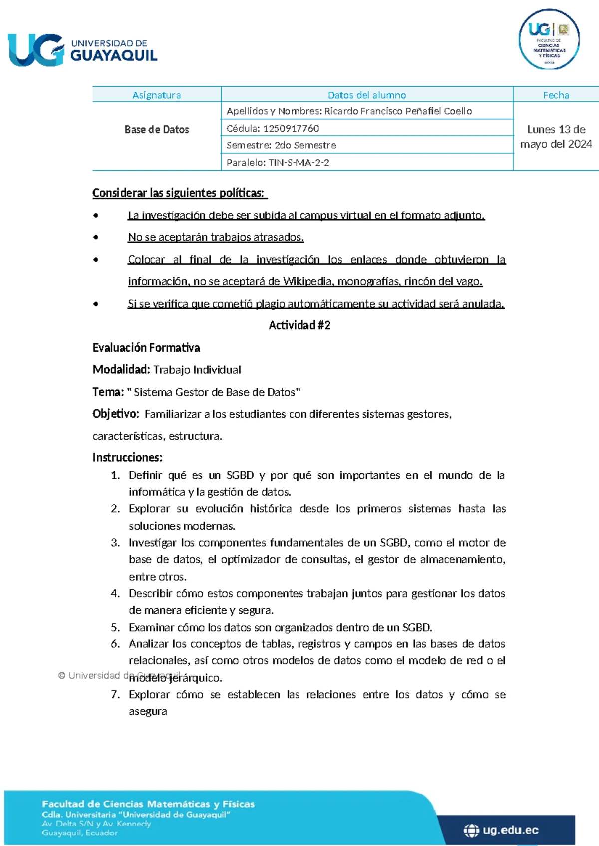 Proyecto BD C2 2023 - nnnnnn - PROYECTO BASE DATOS Ciclo 2 2023 ...