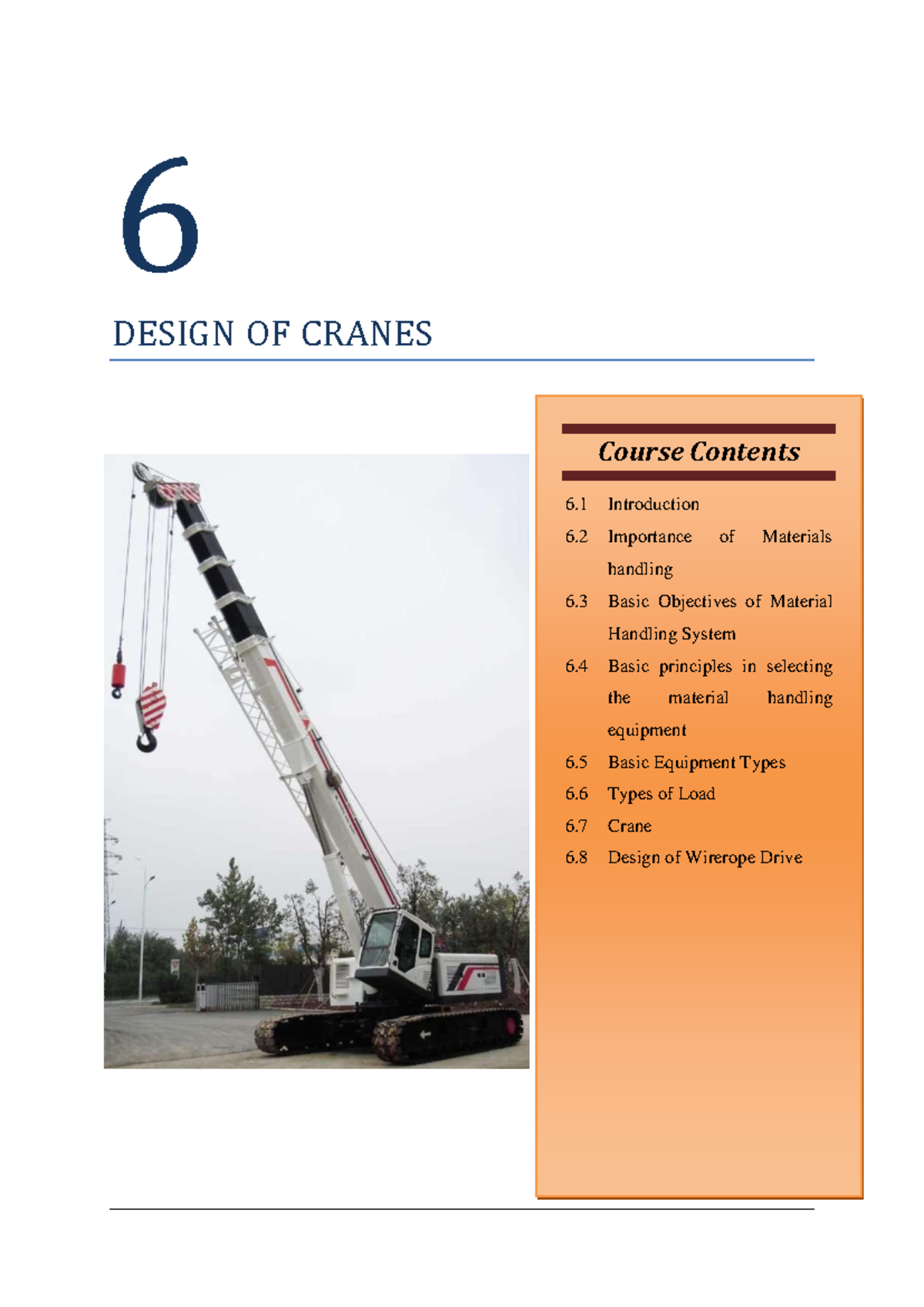 2171909 Machine Design-Notes PDF Units-6 - 6 DESIGN OF CRANES 6. 6 ...