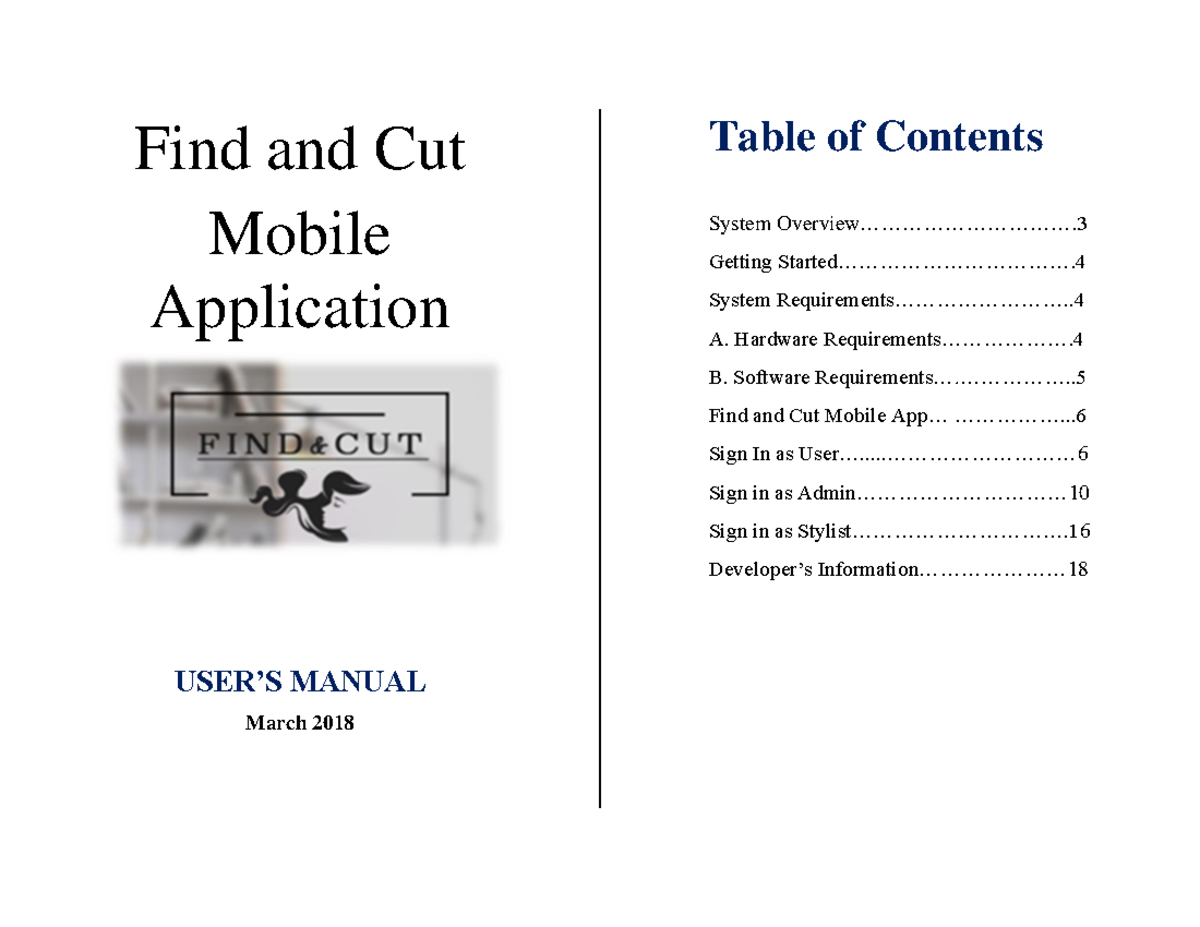 4. Find and Cut Appendix A User Manual - Find and Cut Mobile ...