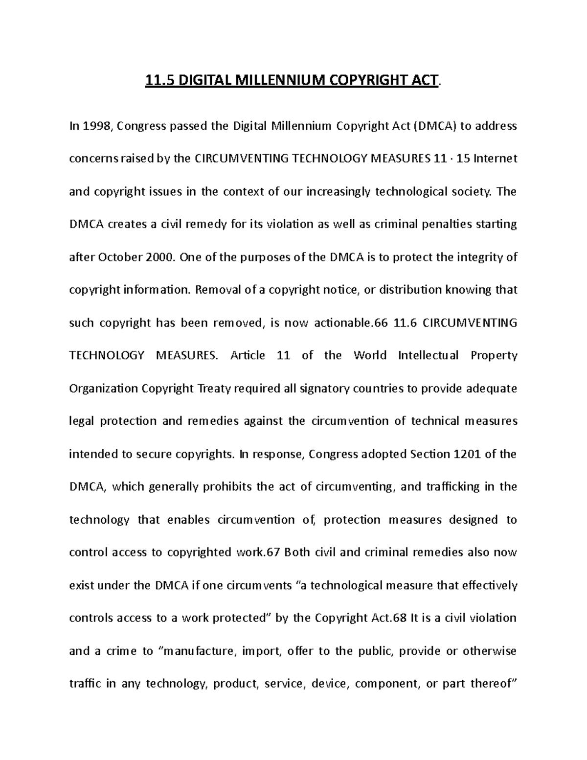 Digital Millennium Copyright ACT - 11 DIGITAL MILLENNIUM COPYRIGHT ACT ...