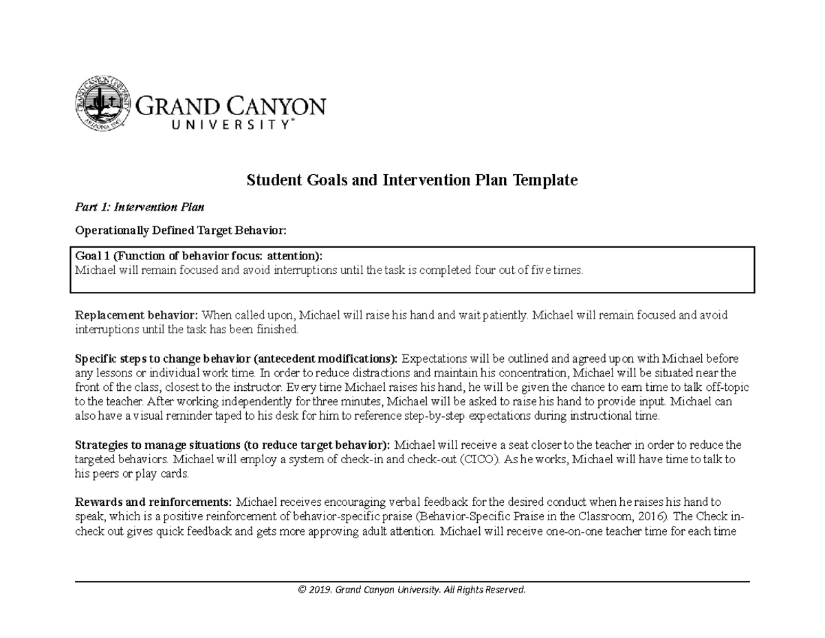 SPD-400-D-T6-Student Goals and Intervention Plan Template - Student ...