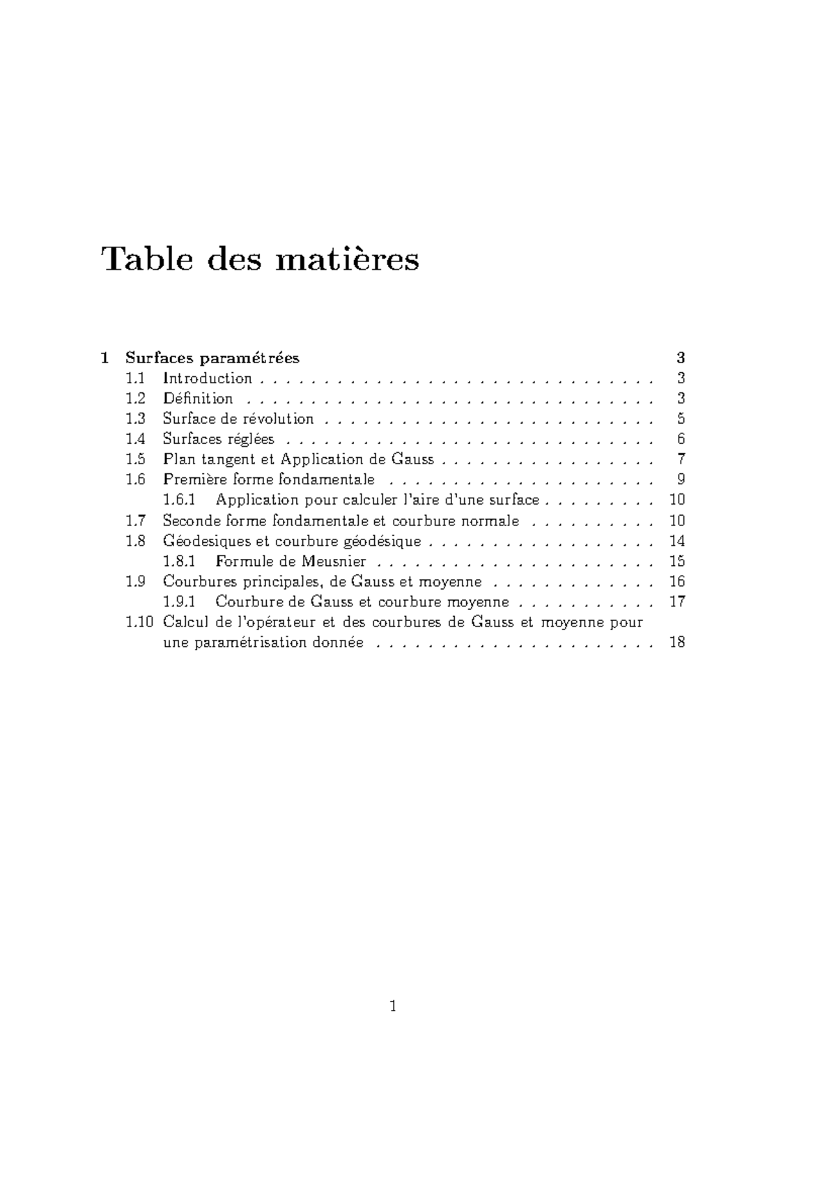 Ch2sdwaADCFDDDDDDDDD - Table des mati`eres 1 Surfaces param ́etr ́ees 1 Introduction 1 D ...