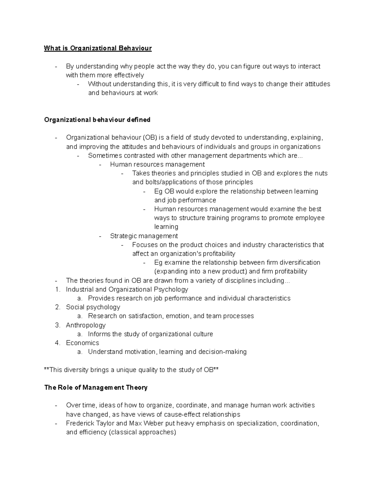 Chapter 1 - What is Organizational Behaviour - What is Organizational ...