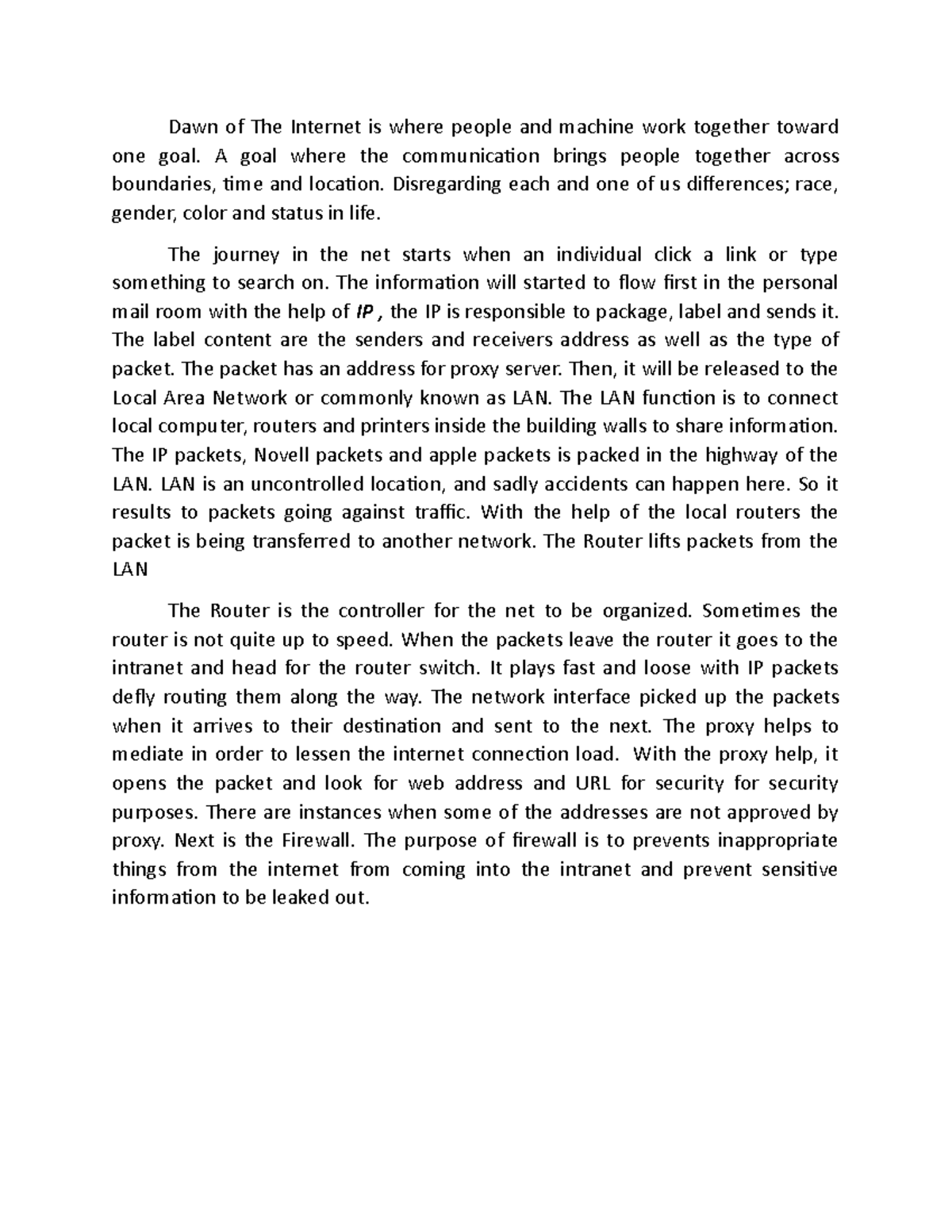 Dawn of The Internet - A goal where the communication brings people ...