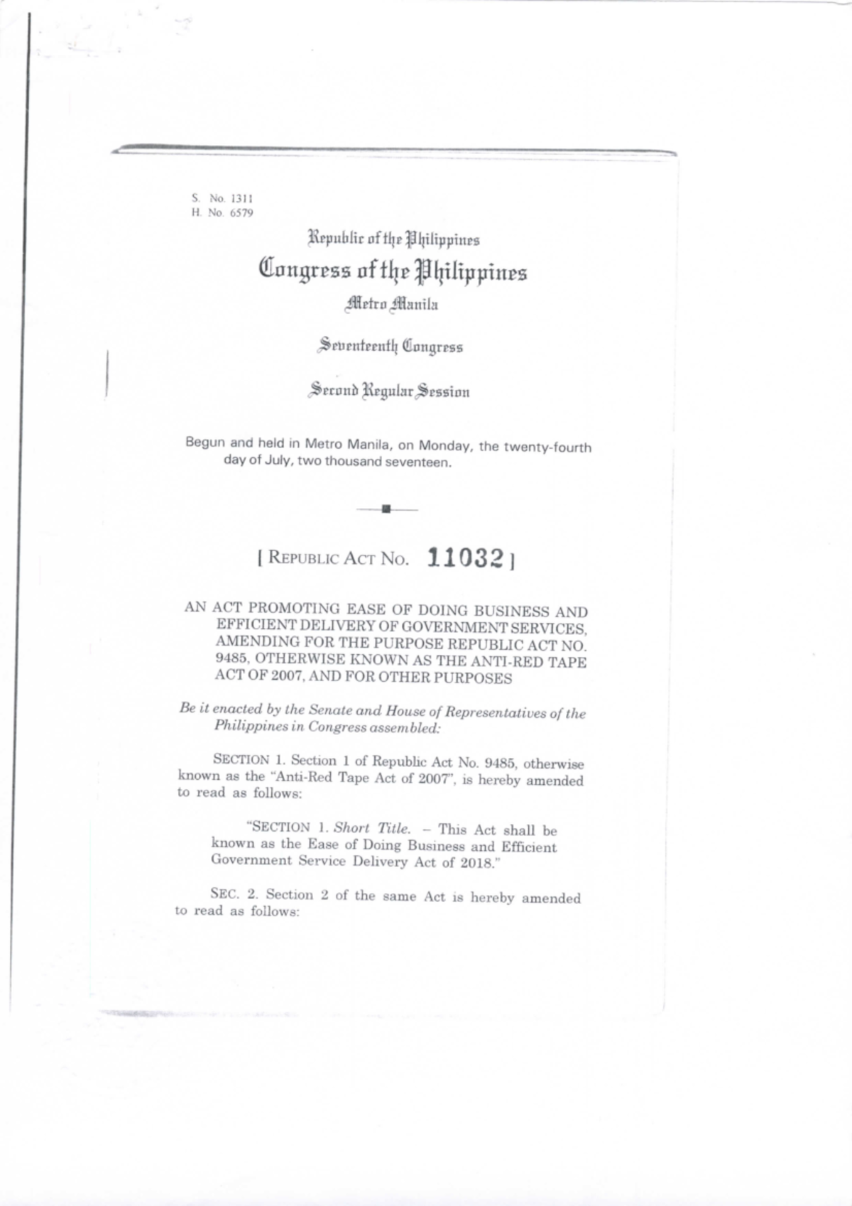 Ra 11032 2018 - Accounting - Studocu