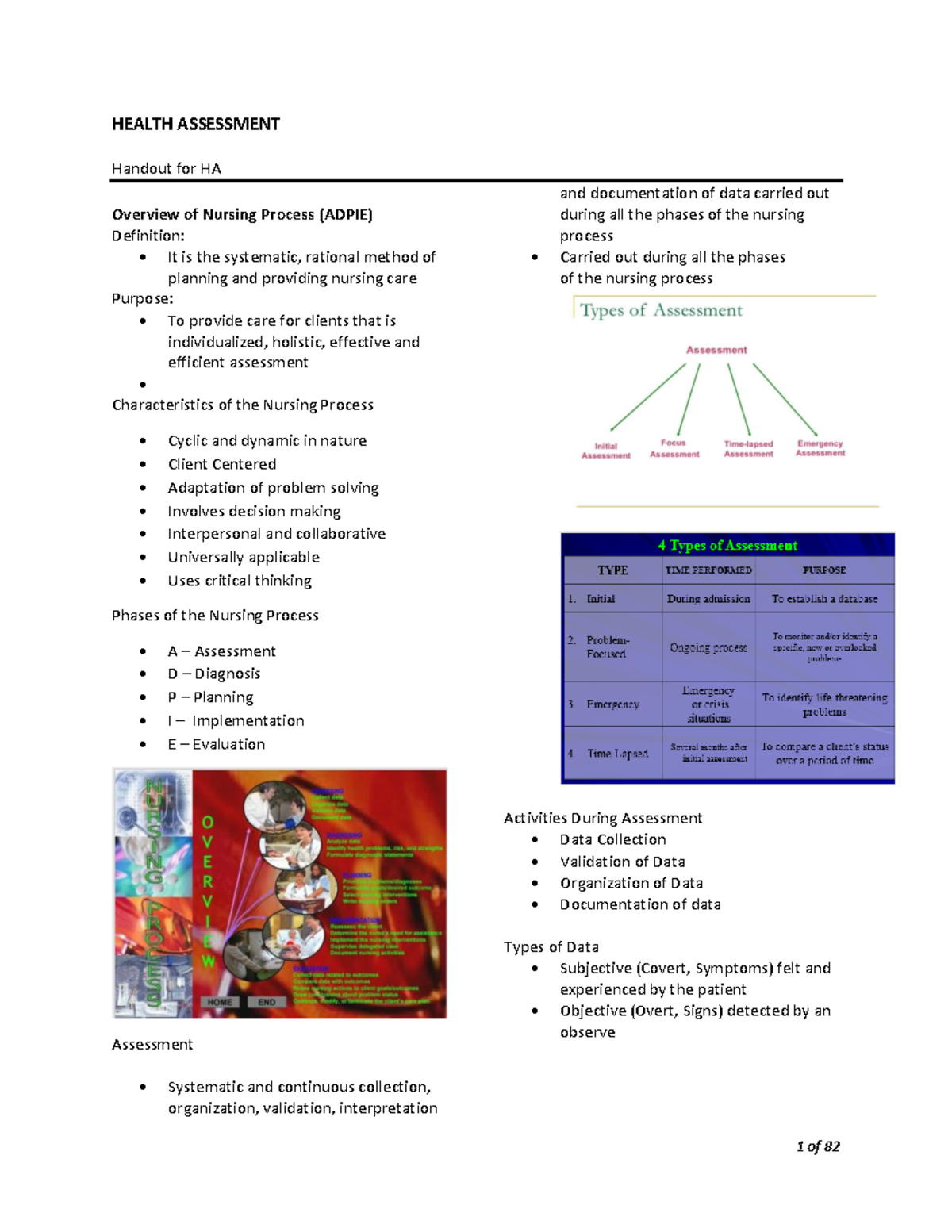 HA-Handout - Health Assessment - HEALTH ASSESSMENT Handout for HA ...