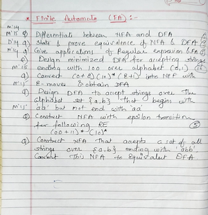 TCS Question Bank TT1 - Theoretical Computer Science - Studocu