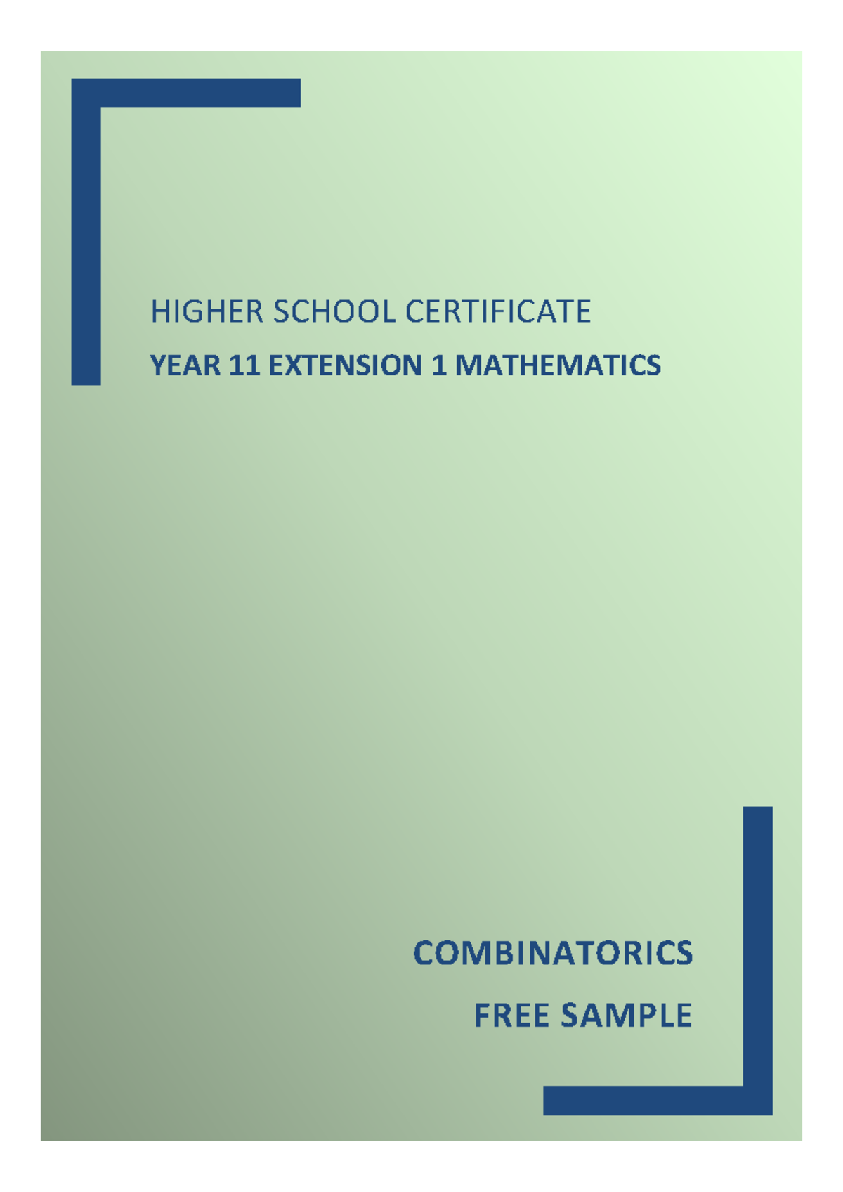 3U Combinatorics Qs - HIGHER SCHOOL CERTIFICATE YEAR 11 EXTENSION 1 ...