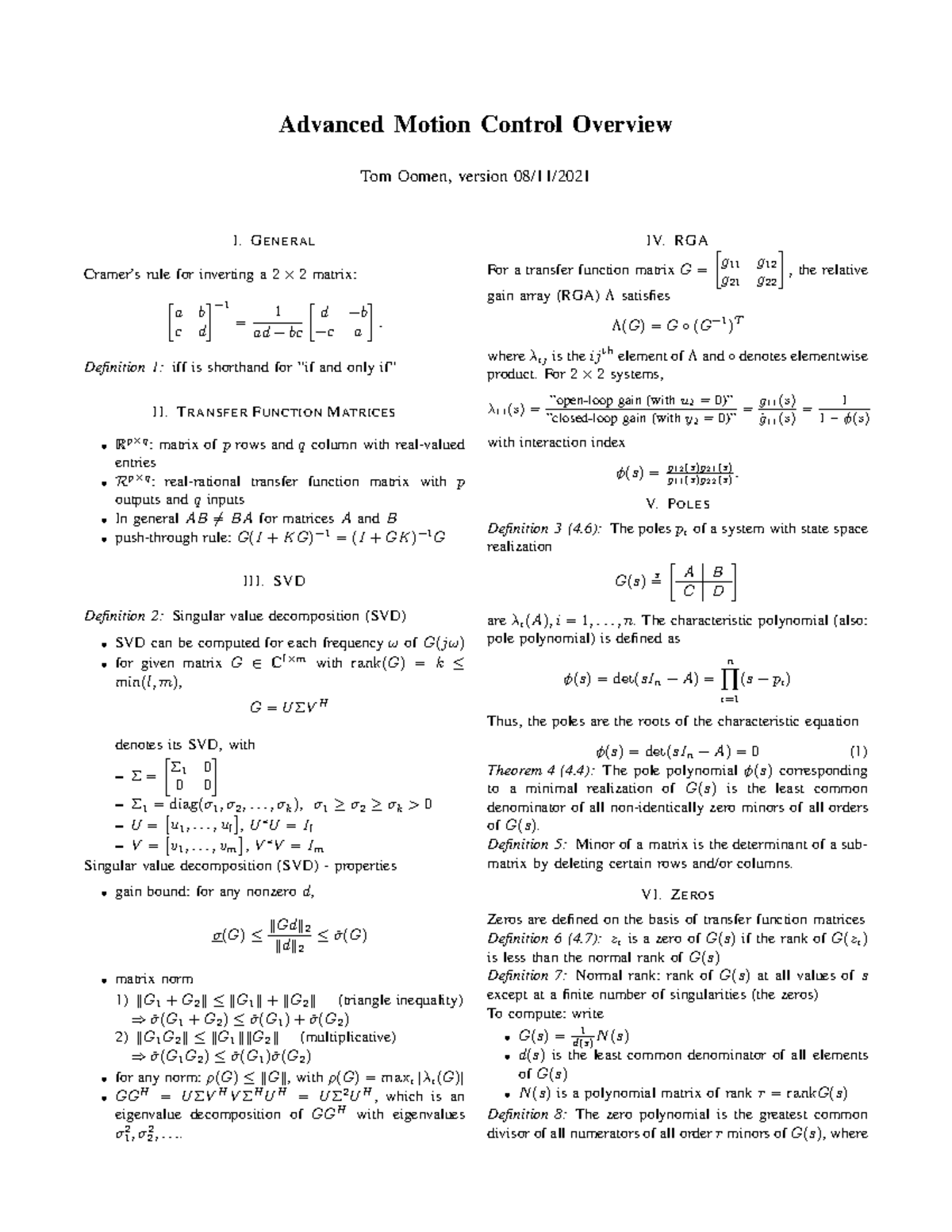 Advanced motion control summary - Advanced Motion Control Overview Tom ...