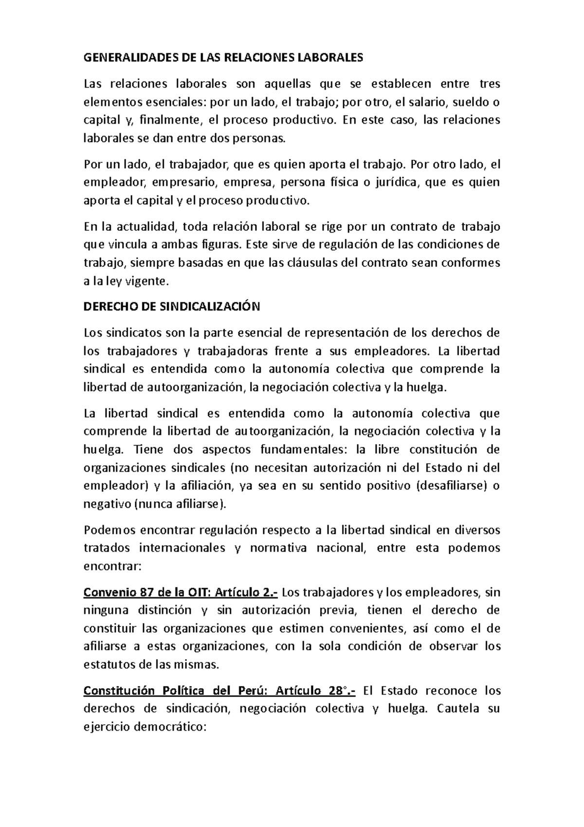 Relaciones Laborales - Video 8 - GENERALIDADES DE LAS RELACIONES LABORALES Las relaciones ...