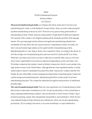 Case study #7 JCB in India (Hill & Hult, pages 392-93) - xxxxx BUS 493 ...