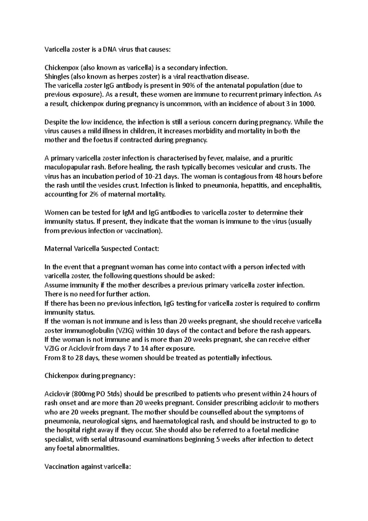 Varicella Zoster Infection - Varicella zoster is a DNA virus that ...