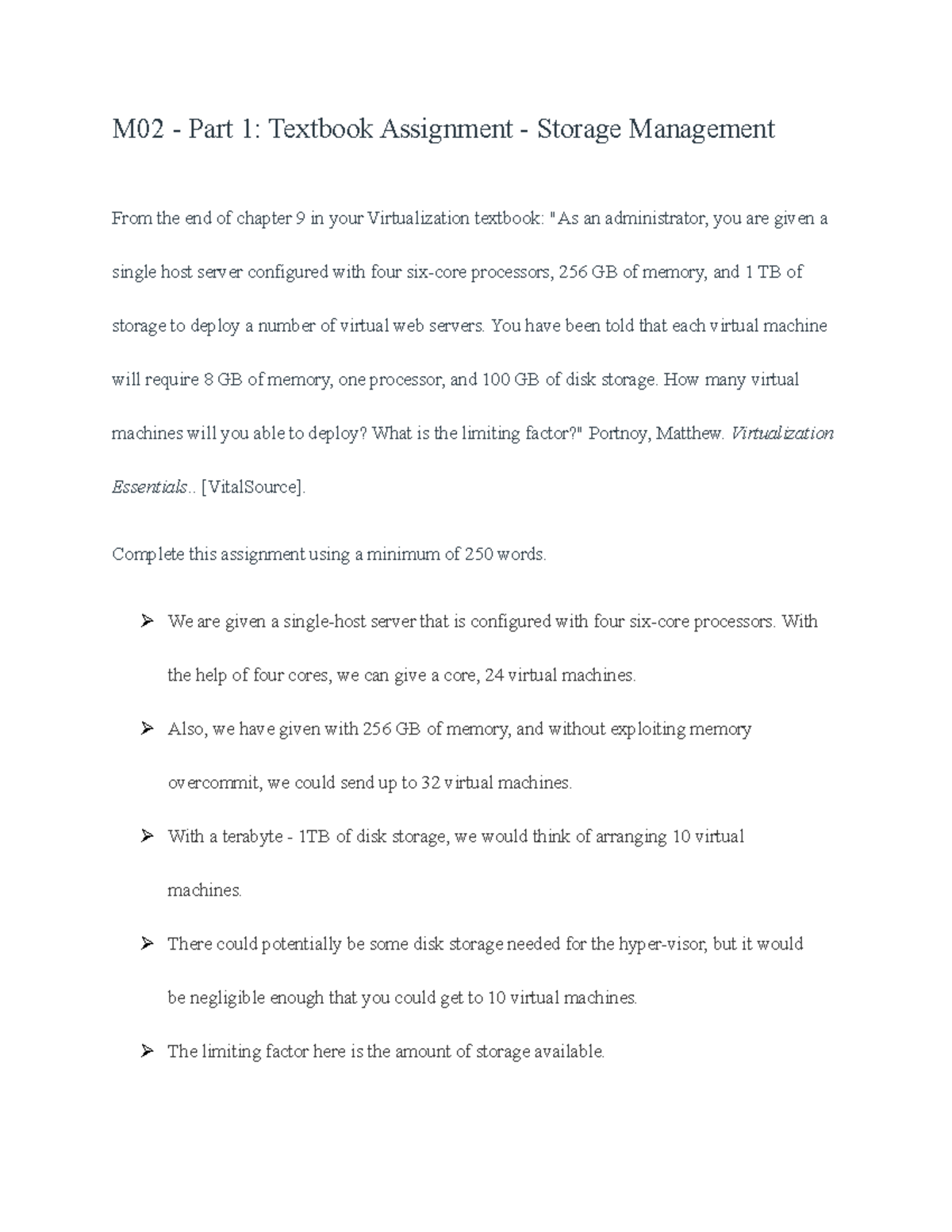 M02-Part1 - M02-Part1 - M02 - Part 1: Textbook Assignment - Storage ...