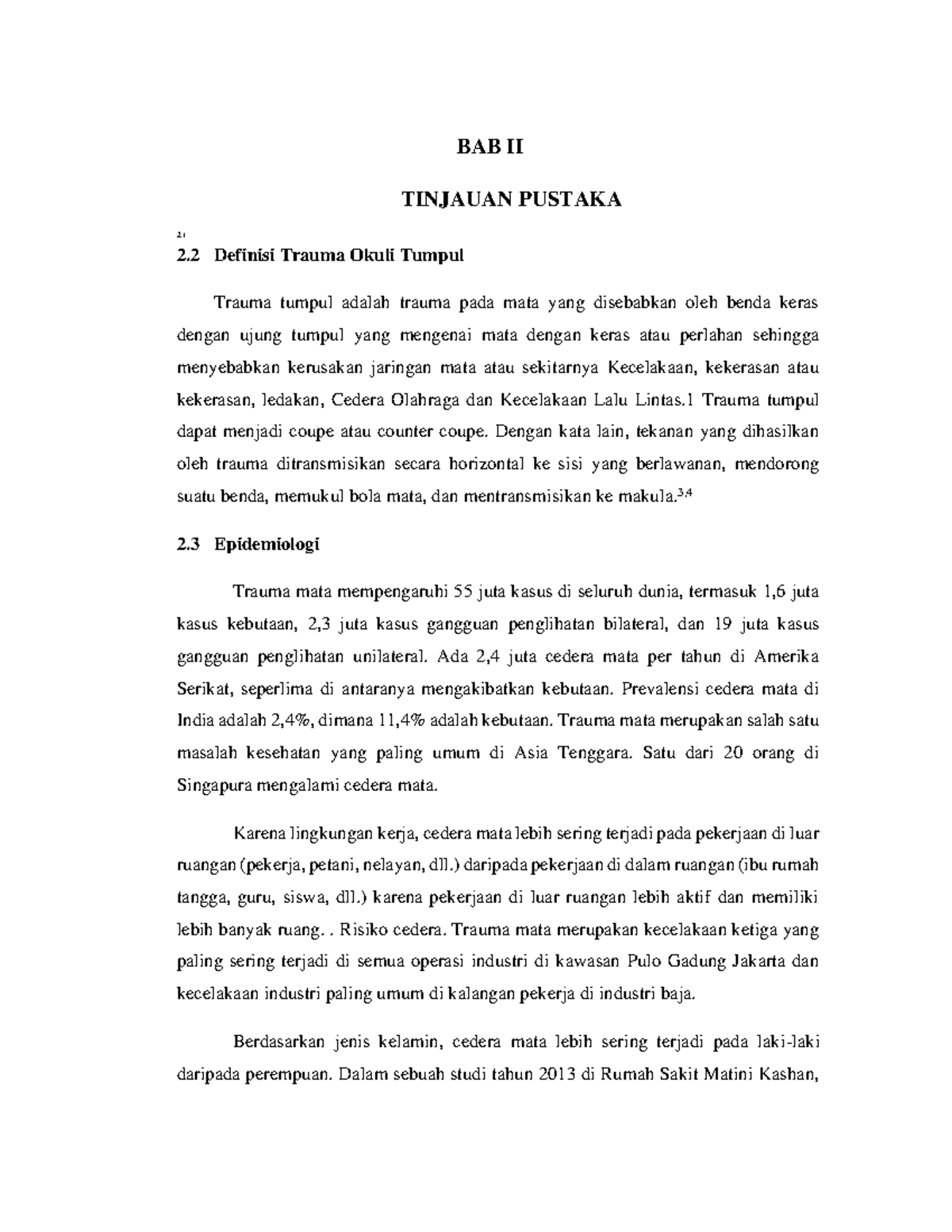 Trauma Okuli - Definisi Epidemiologi - BAB II TINJAUAN PUSTAKA 2 ...