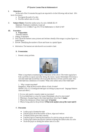 lesson plan grade 2 - LESSON PLAN IN ENGLISH 2 THIRD QUARTER I: At the ...