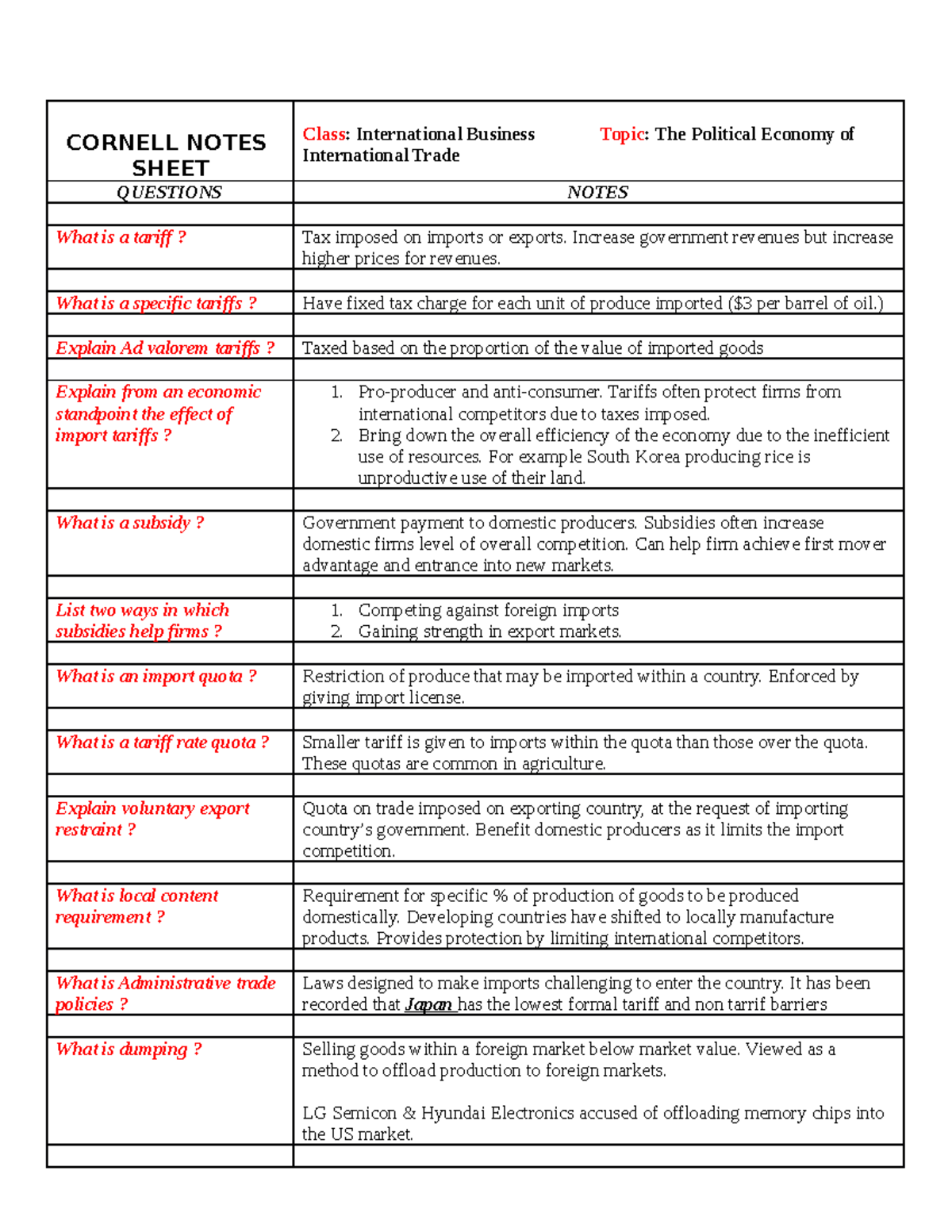 Chapter 7 - The Political Economy of International Trade - CORNELL ...