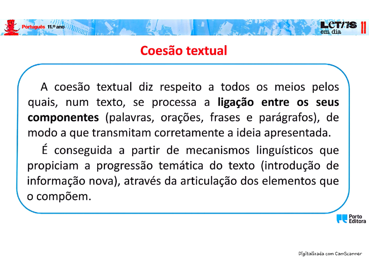 11 coesao textual - Resumo gramática - Português - Studocu
