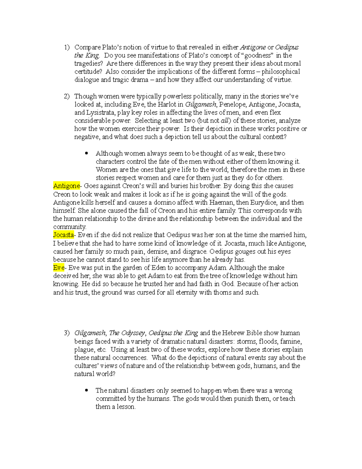 Midterm Essays - Coursework - Compare Plato’s notion of virtue to that ...