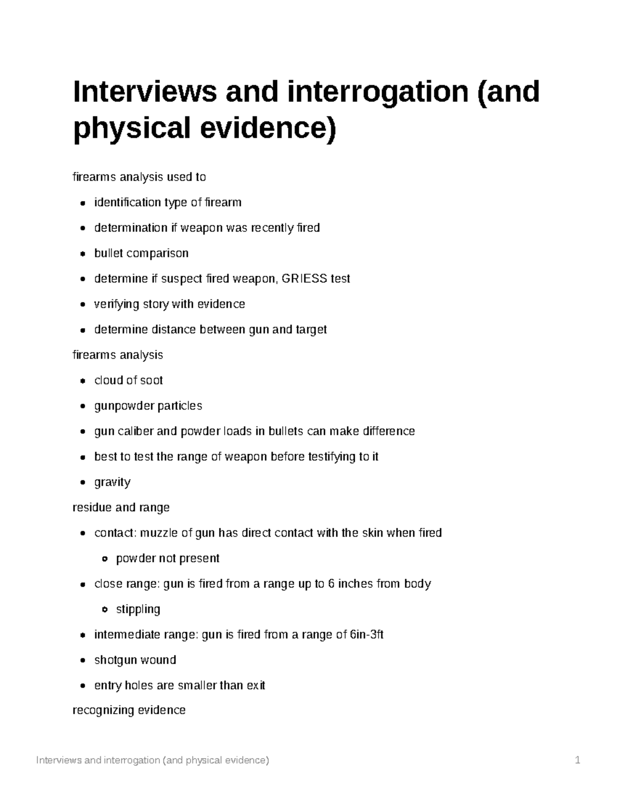 Interviews and interrogation (and physical evidence) - Interviews and ...