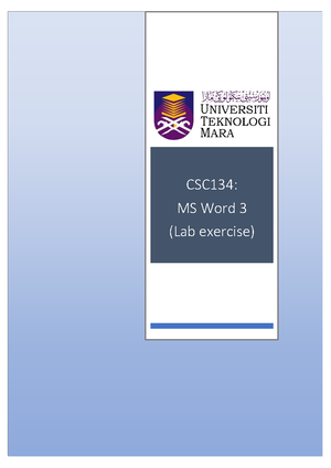 CSC134 - Individual Assignment - Mac2024 - CSC 134 INDIVIDUAL ASSIGNMENT (40%) Word Processing ...