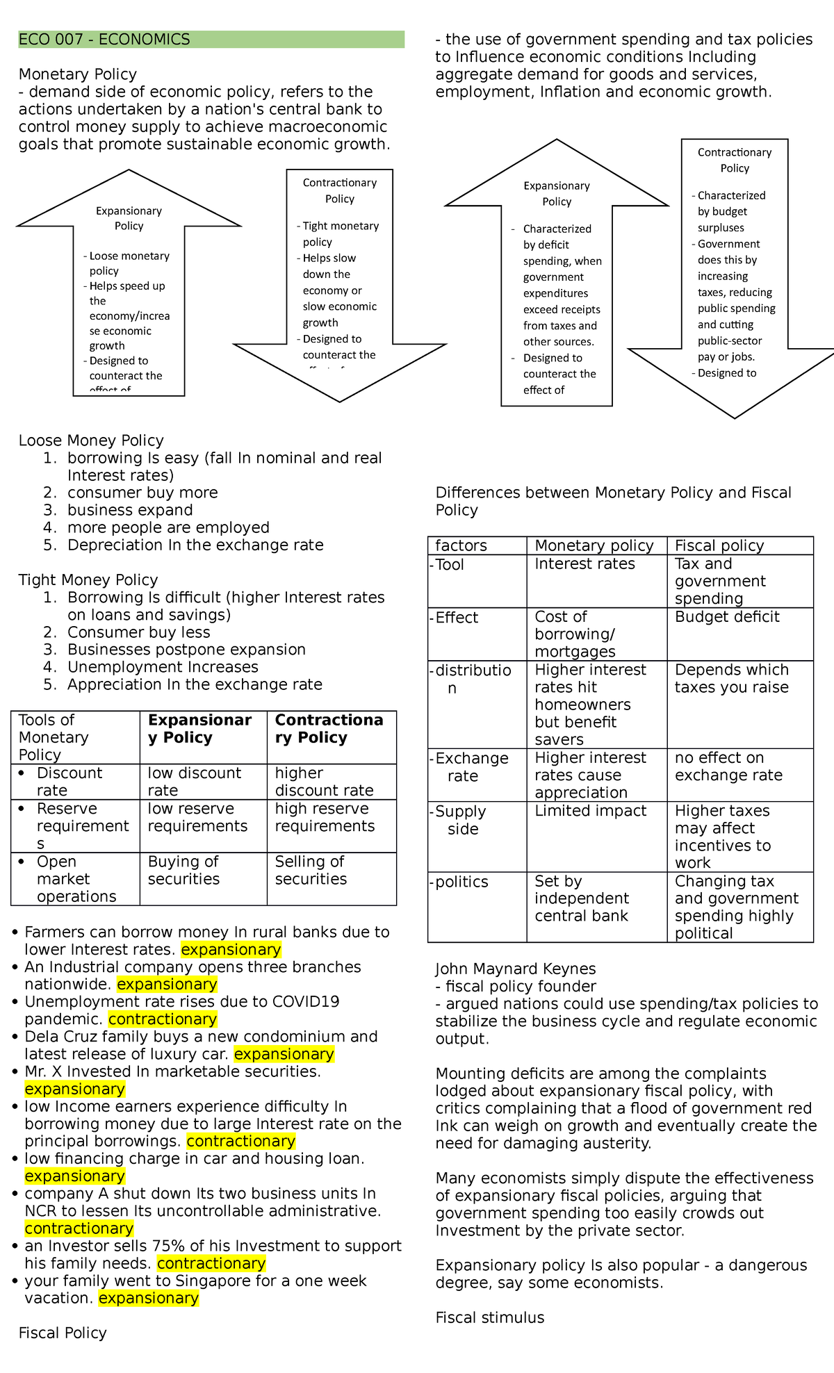 ECO 007 - lecture notes for economic development - ECO 007 - ECONOMICS ...