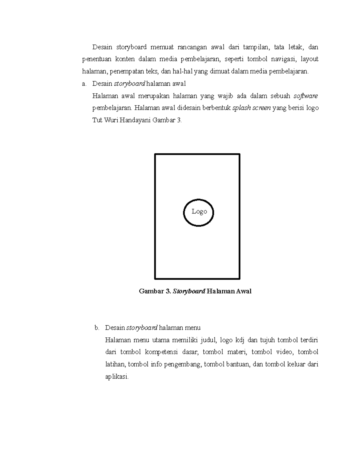 Desain storyboard - a. Desain storyboard halaman awal Halaman awal ...