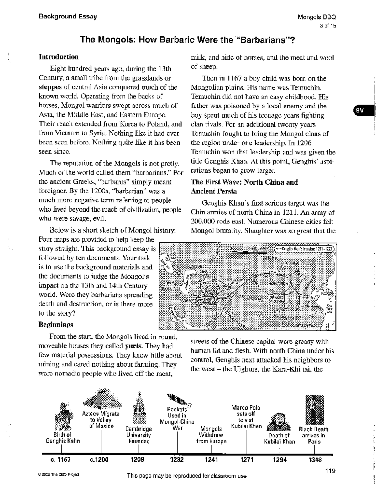 Mongols Trial DBQ 2024 - Background Essay Mongols DBQ 3 of 15 The ...